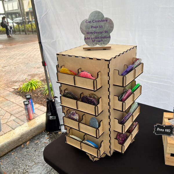 32 Pockets Rotating Retail Display Rack Stand for Stickers / Cards ...