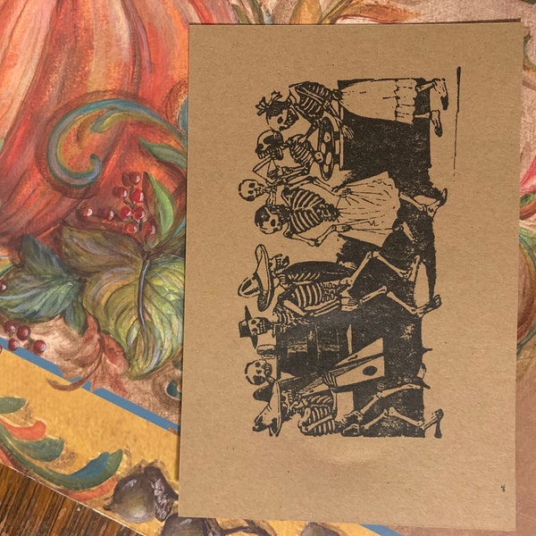 Day of the Dead Skeletons RUBBER STAMP, Skull Stamp, Halloween Stamp ...