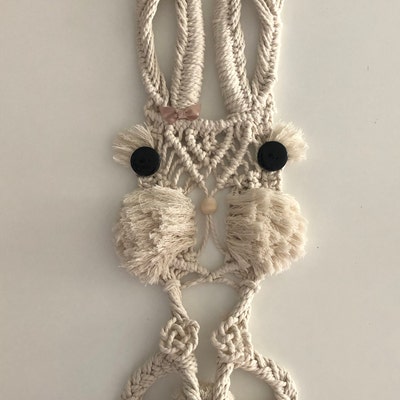 Macrame Bunny Rabbit Tutorial Pattern in ENGLISH Intermediate/advanced ...