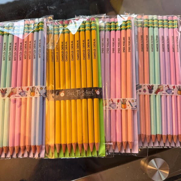 Set (10) Pastel Engraved School Pencils - Personalized Name Pencils ...