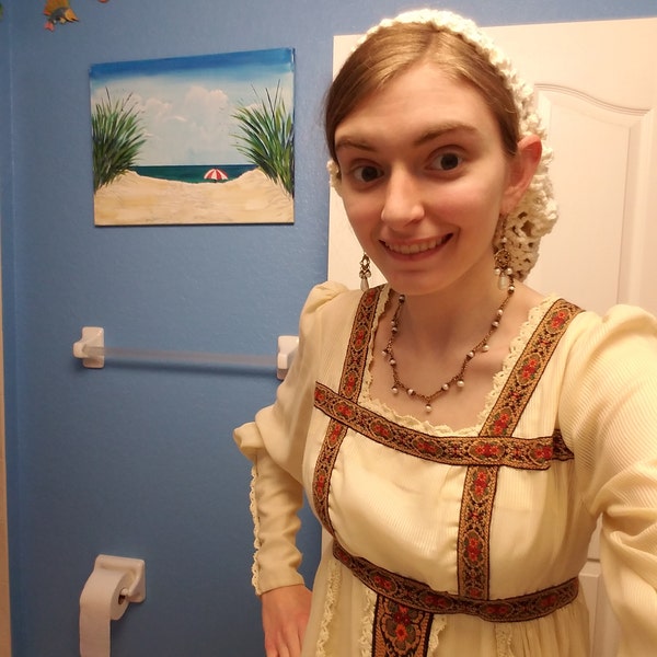 Lady Blythe Antique Gold Drop Pearl Renaissance Necklace, Renaissance ...