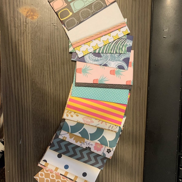 Mini Card & Envelope Variety Pack – Blank Patterned Mini Envelopes for ...