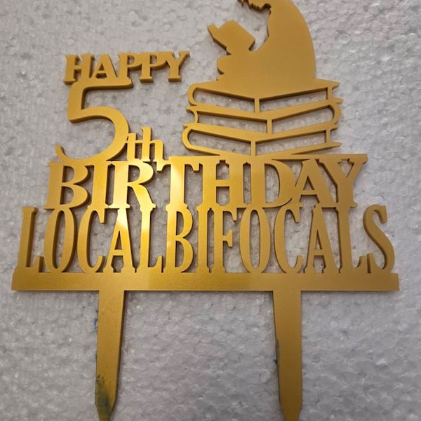 Girl Reading Book Cake Topper,custom Happy Birthday Cake Topper ...