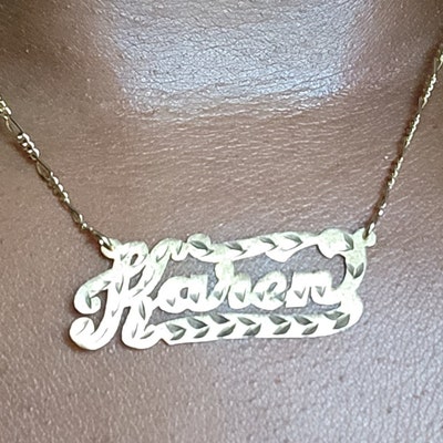 14K Gold Script Name Necklace - Etsy