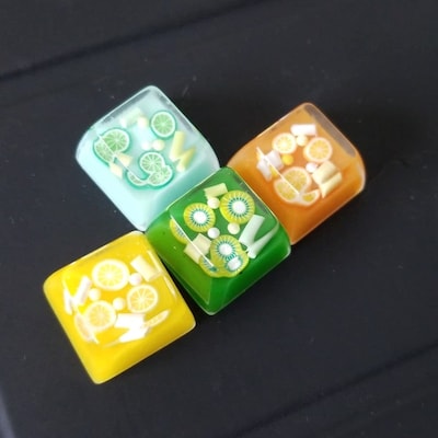 Handmade Cute Resin Keycaps Backlit Refreshing Fruit Themed: Avocado ...
