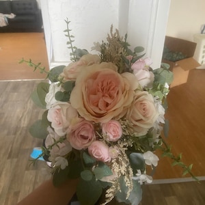 Dusty Pink Bridal Bouquet Classic Wedding Rose Bouquet - Etsy