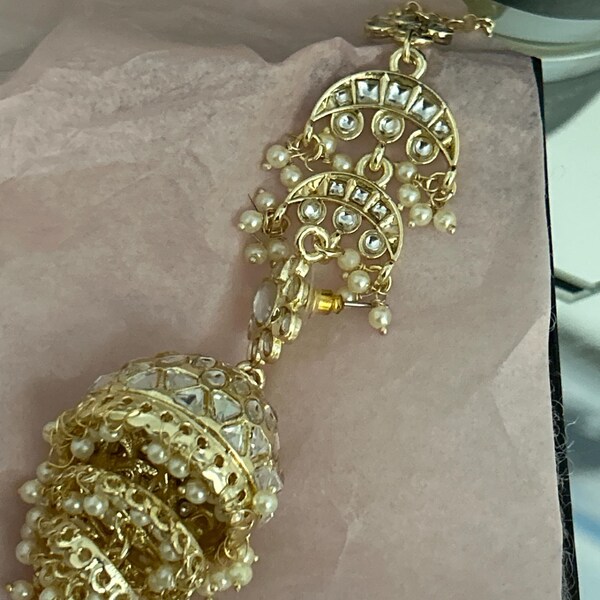 Antique Gold Pearl Belly Chain/bridal Belly Chain/vaddanam/kamarpatta ...