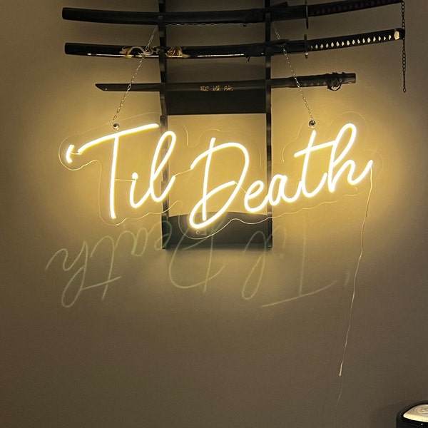 Til Death Neon Sign, Wedding Neon Sign, Custom Neon Sign, Neon Sign ...