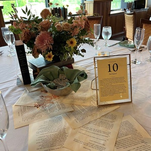 Library Card Table Numbers Book Theme Wedding - Etsy