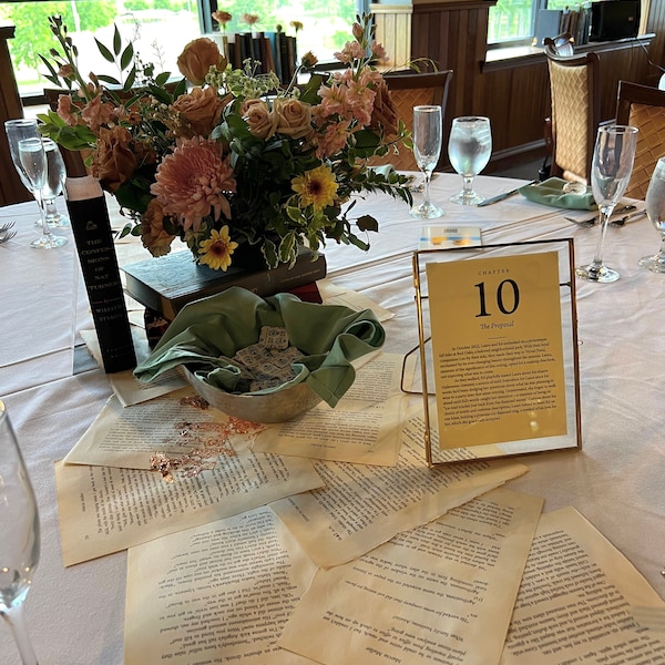 Chapter Table Numbers - Book Theme Wedding - Etsy