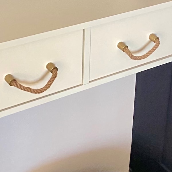 Jute Rope Drawer Pulls: Antique Bronze Metal, Rustic Decor - Etsy