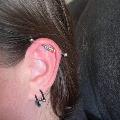 16 Gauge Rose Gold Heart Daith Rook Hoop Earring Conch Cartilage - Etsy