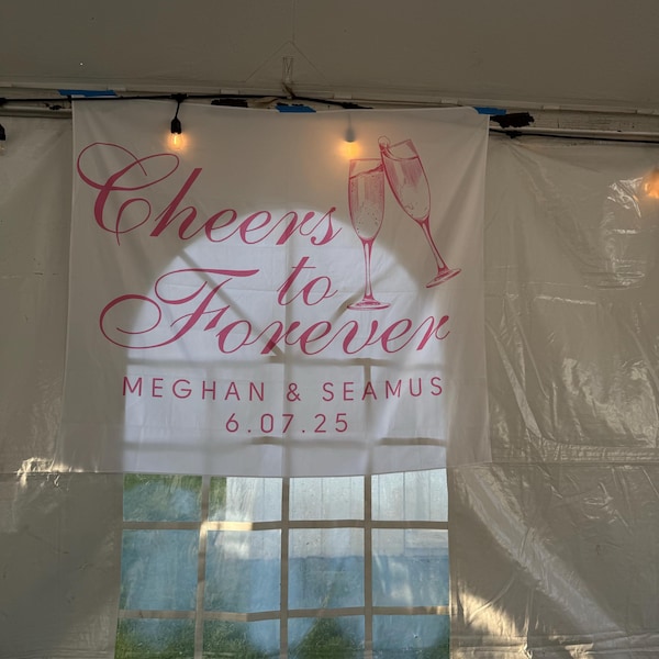 Cheers to Forever Backdrop Custom Engagement Party Photo Backdrop ...