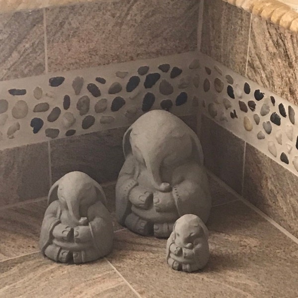 ZEN ELEPHANT BUDDHA: Solid Stone Sculpture. Home & Garden Statue ...