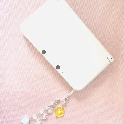 Pink Phone Charm Cute Beaded Keychain, Pink Phone Straps, Y2k Star ...