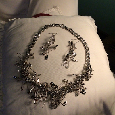 Safety Pin Earrings Star Charms Silver Tone Handmade Jewelry Unisex Hardware - Etsy