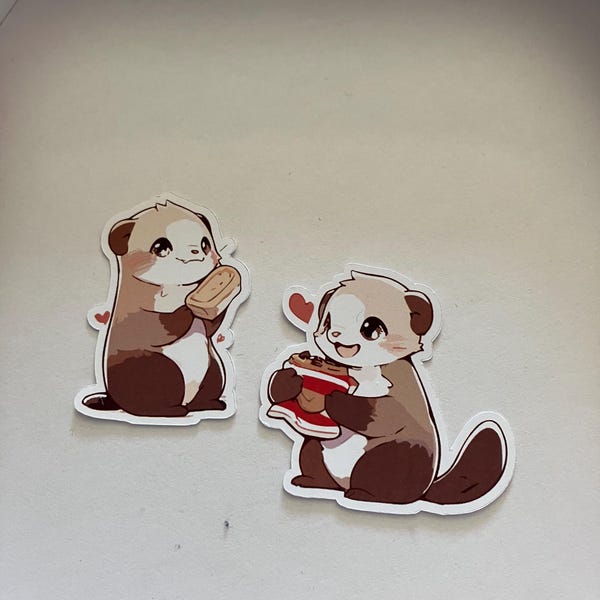 Cute Ferret Stickers, Ferret Sticker Set, Animal Sticker, Pet Animal ...