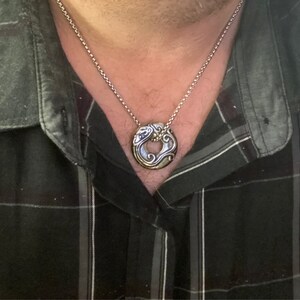 Men's shinto Tomoe Necklace Men's Silver | Etsy