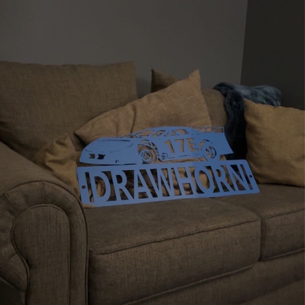 Race Car Custom Name Metal Sign, Race Car Sign, Dirt Track Racing Sign ...