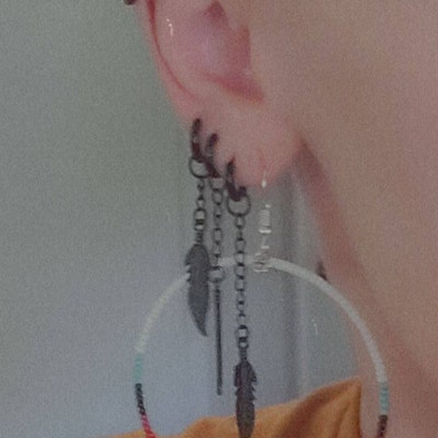 Native American Style Medicine Wheel Hoop Earrings - Etsy