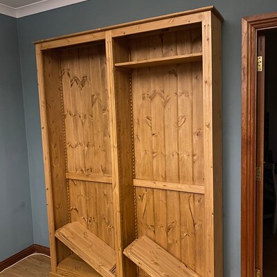 Solid Pine 8ft Tall Bookcase, Adjustable Display heavy Duty Library ...