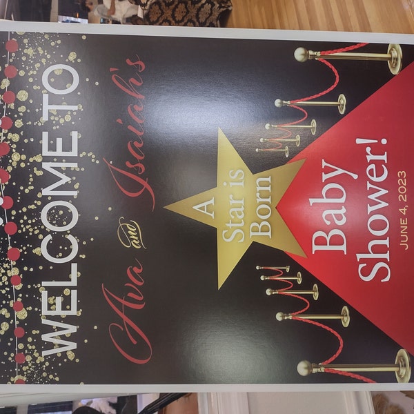 Red Carpet Baby Shower Welcome Sign Printables | Hollywood Event | Red ...