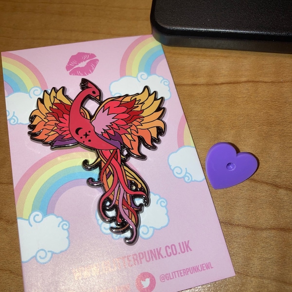 Phoenix Enamel Pin Phoenix Pin Magical Pin Magic Pin Mythological ...