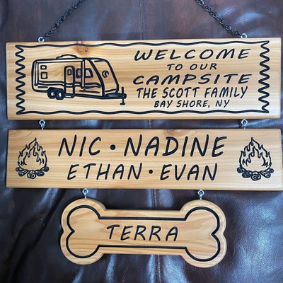 3 Piece Custom Wood Sign Personalized Camping Signs Personalized RV ...