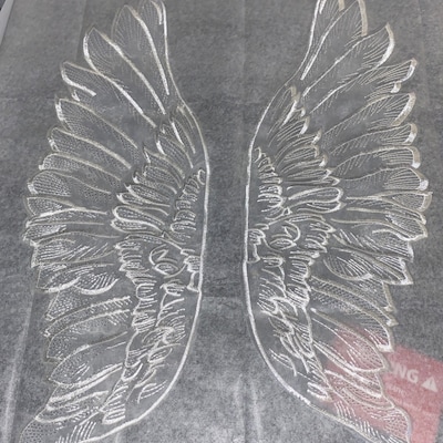 White Angel Wing Applique PAIR in Organza for Bridal, Garments ...