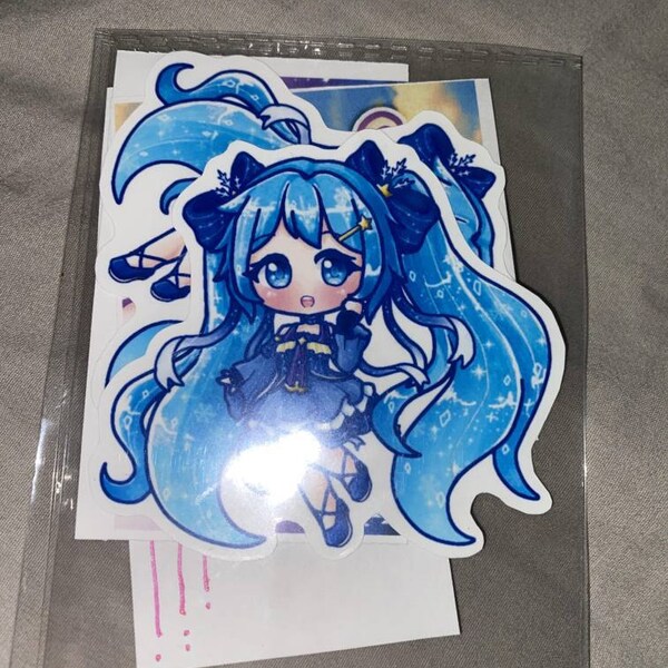 Vocaloid Chibi Miku, Rin, and Len Stickers [cute Kawaii Anime Laminated ...