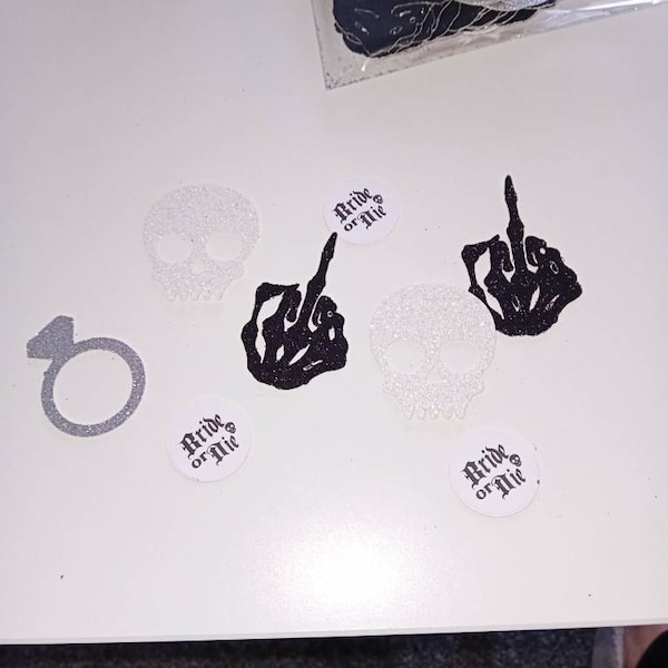 Glitter Bride or Die Confetti - Goth Bachelorette Confetti, Goth Hen ...