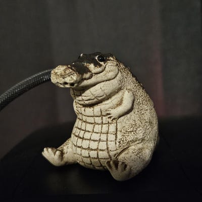 The Chubby Reclining Crocodile Sculpture is the Ideal Crocodile Tea Pet ...