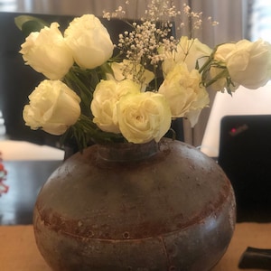 Tribal Nigori Metal Pot Industrial Garden Vessel Decor | Etsy