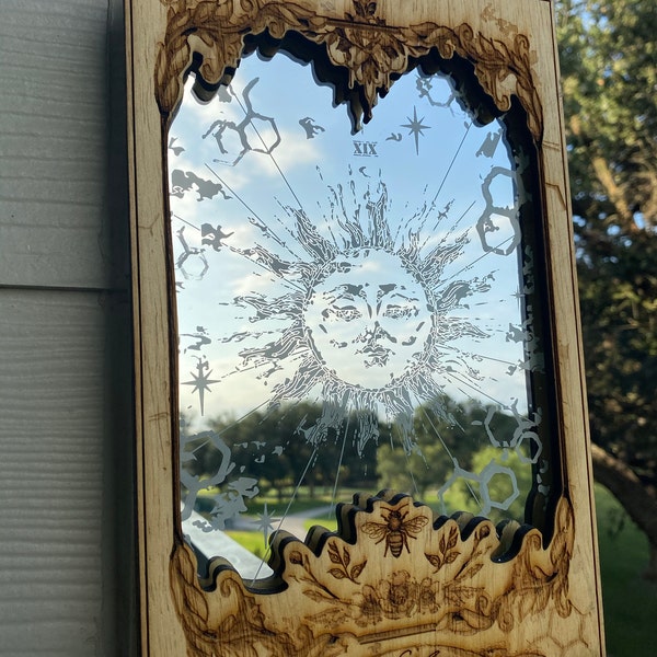 The Sun XIX Tarot Card Mirrors, Tarot, Moon Mirrors, Zodiac, Witchy ...