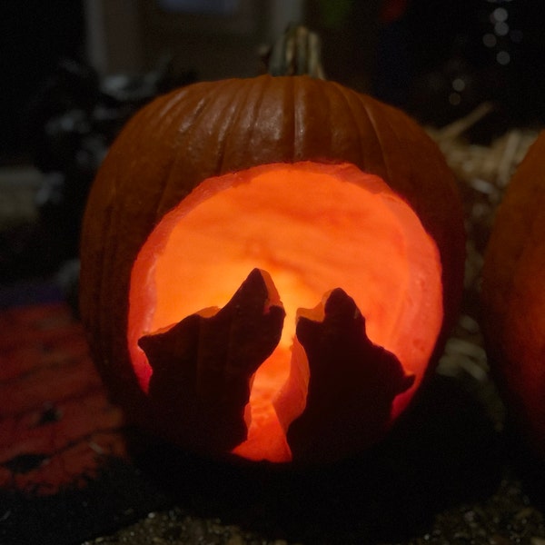 Printable Pumpkin Stencil for Carving - JAWS Shark and Swimmer ...