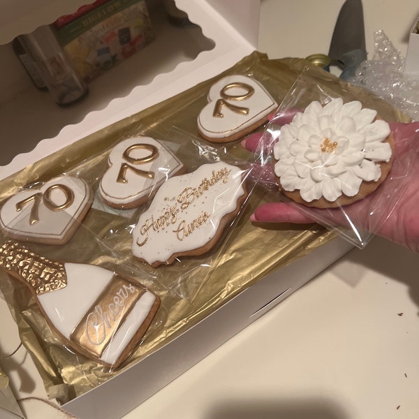 Birthday Decorated Cookies, 50th Birthday Cookies, Fifty Birthday ...