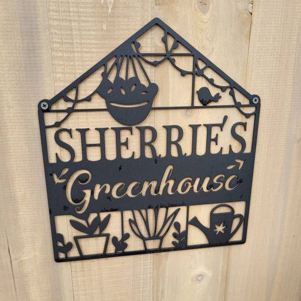 Custom Metal Greenhouse Sign ~ Hanging Personalized Garden Sign - Etsy