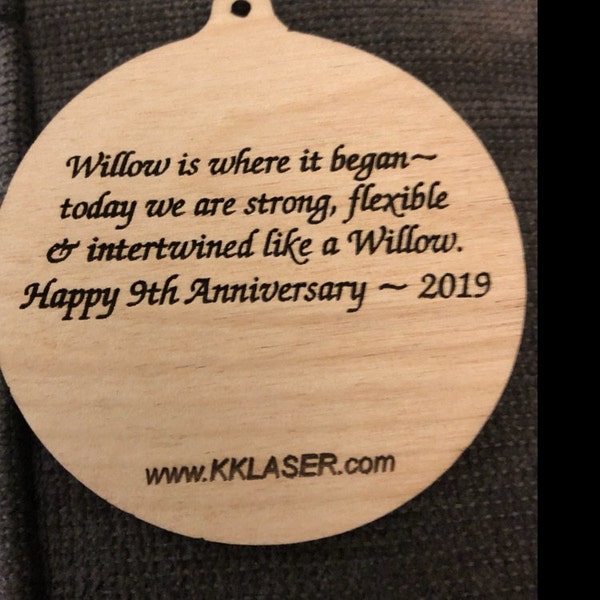 3D Ornaments. Willow Tree Ornament. Laser Engraved. Unfinished Wood. - Etsy