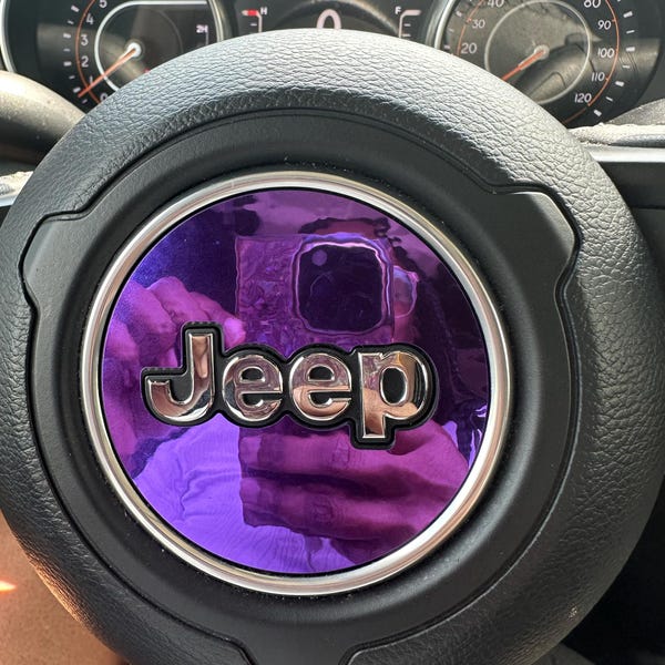 Steering Wheel Circle Chrome Jeep Sticker Decal, Wrangler JK, JL ...