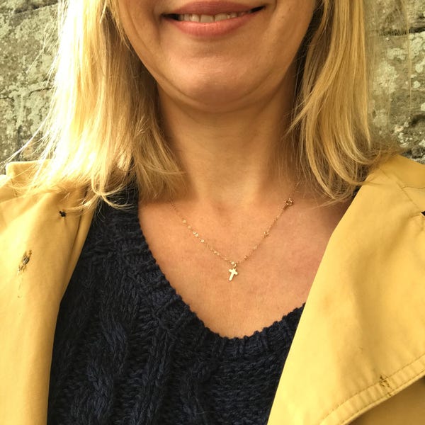 ZOLA 14K Solid Gold Dainty Chain Bracelet • Initial Charm Bracelet ...