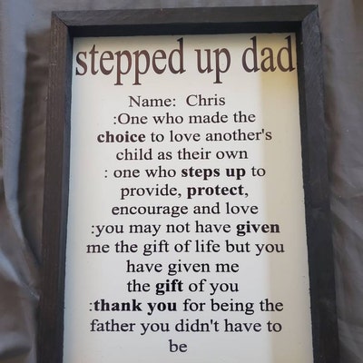 Stepped up Dad Wood Sign Wall Decor Wooden Sign Home Custome ...