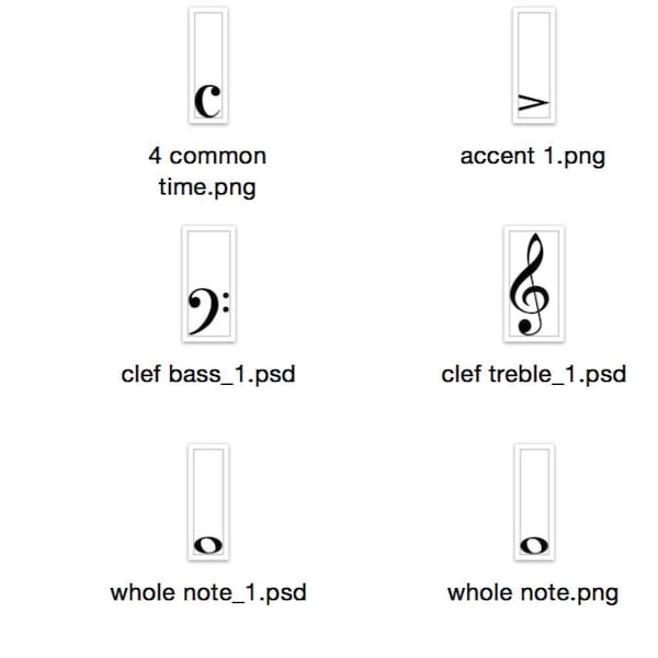 Music Notation Clip Art - 48 Common Symbols - Etsy
