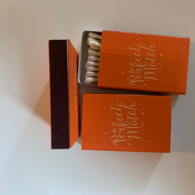 The Perfect Match Personalized Matchboxes With Polka Dots Wedding ...
