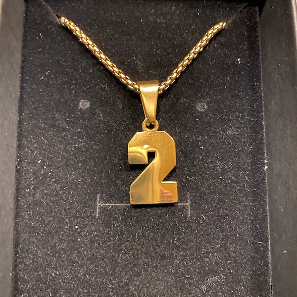 Number Pendant - Gold - Etsy