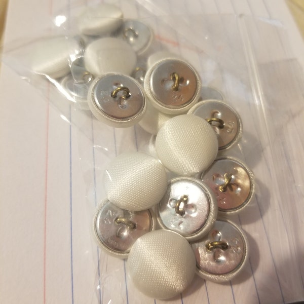 Ivory Satin Fabric Cover Buttons 15MM 5/8 Bridal Bustle Cloth Covered ...