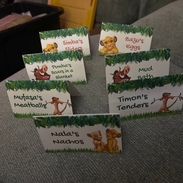 Editable Lion King Food Labels Baby Lion Buffet Tent Cards Printable ...