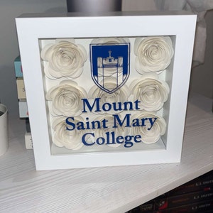 Flower Shadow Box College Logo Graduation Gifts College Acceptance ...