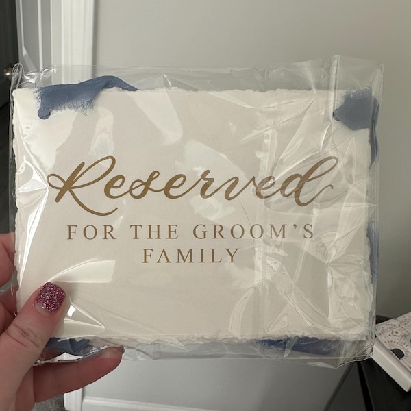 Reserved Row Sign, Wedding Reserved Sign, 5x7 Wedding Reception Sign ...