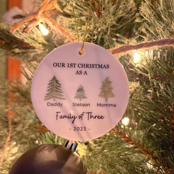 Family of Three Christmas Ornament Family of 3 Family Ornament ...