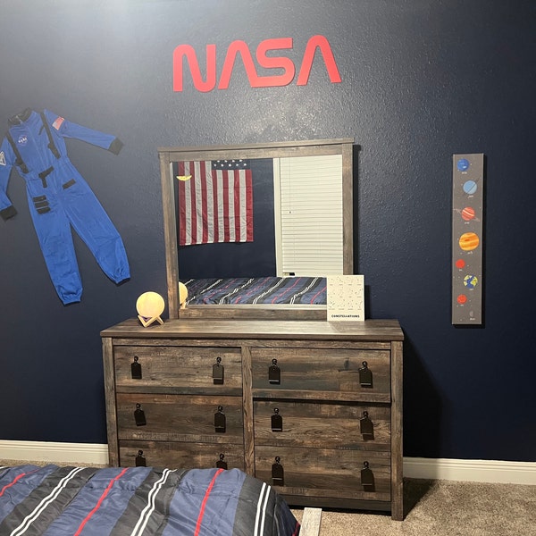 NASA Sign Cutout - NASA Letters Boys Room Decor - Space Decor - Large ...